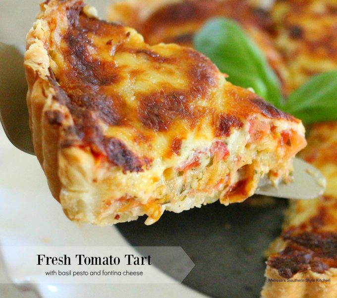 Fresh Tomato Tart with Basil Pesto and Fontina Cheese ...
