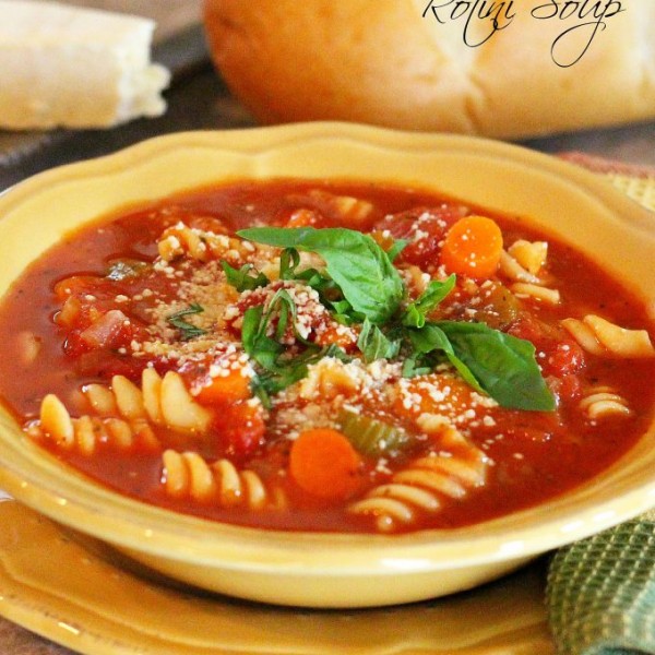 Vegetable Tomato Rotini Soup - melissassouthernstylekitchen.com