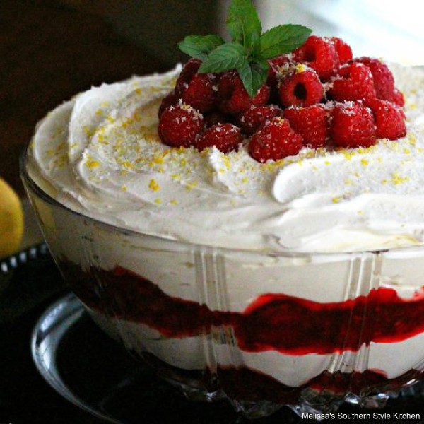 Raspberry Lemon Cheesecake Trifle - melissassouthernstylekitchen.com