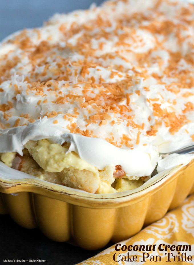 Coconut Cream Cake Pan Trifle - melissassouthernstylekitchen.com