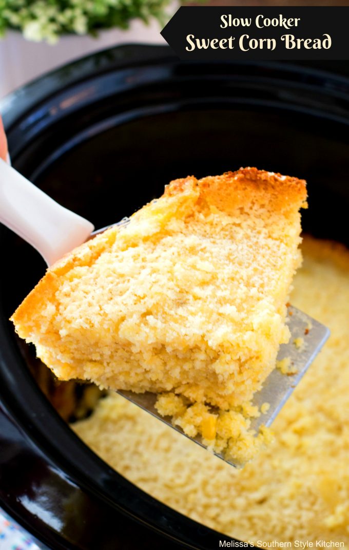 Slow Cooker Sweet Cornbread - melissassouthernstylekitchen.com