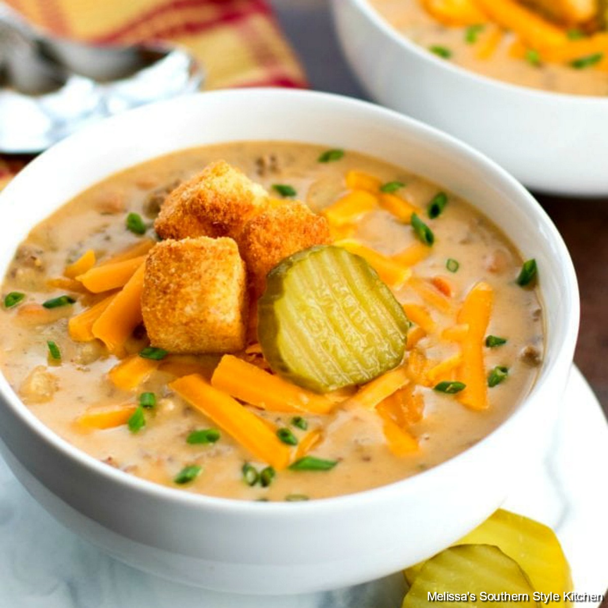 Cheeseburger Soup - melissassouthernstylekitchen.com