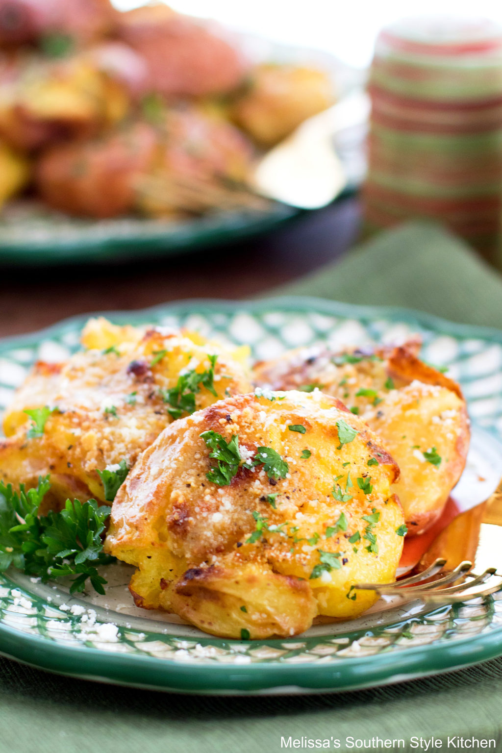 Parmesan Smashed Potatoes - melissassouthernstylekitchen.com