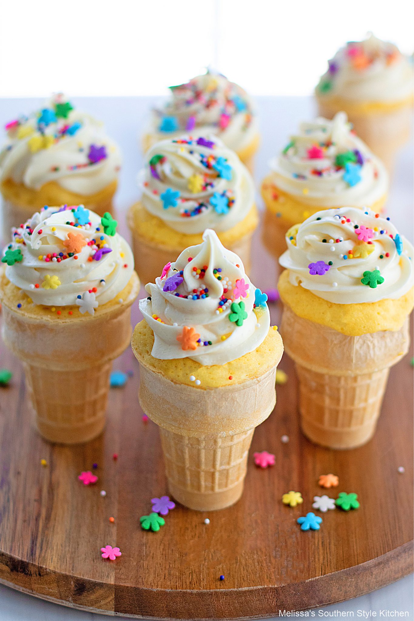 Ice Cream Cone Cupcakes - melissassouthernstylekitchen.com
