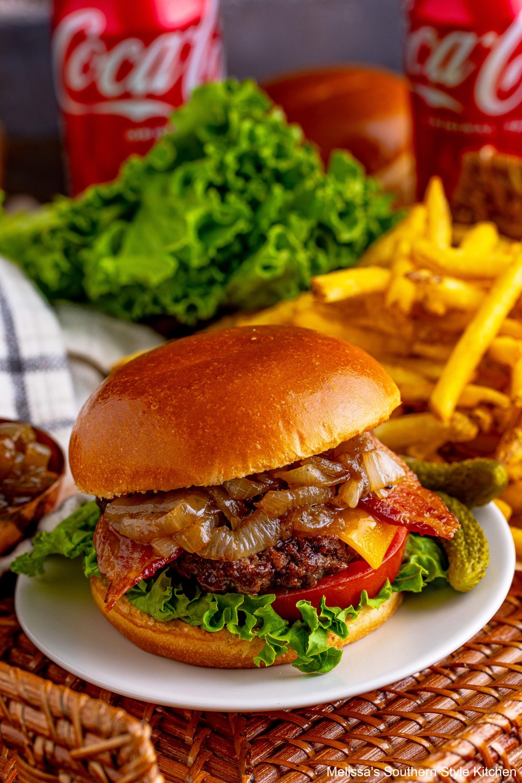 Bacon Cheeseburgers with Coca Cola Onions ...