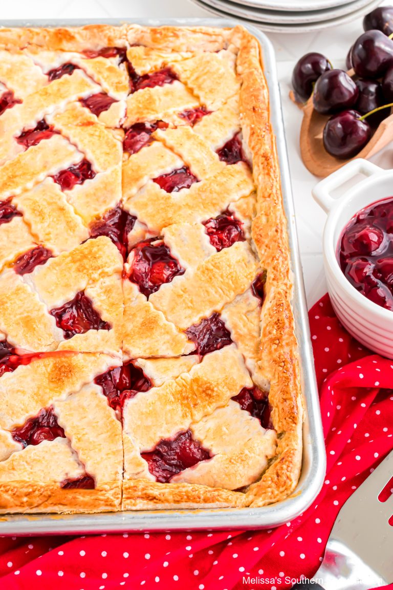 Easy Cherry Slab Pie - melissassouthernstylekitchen.com