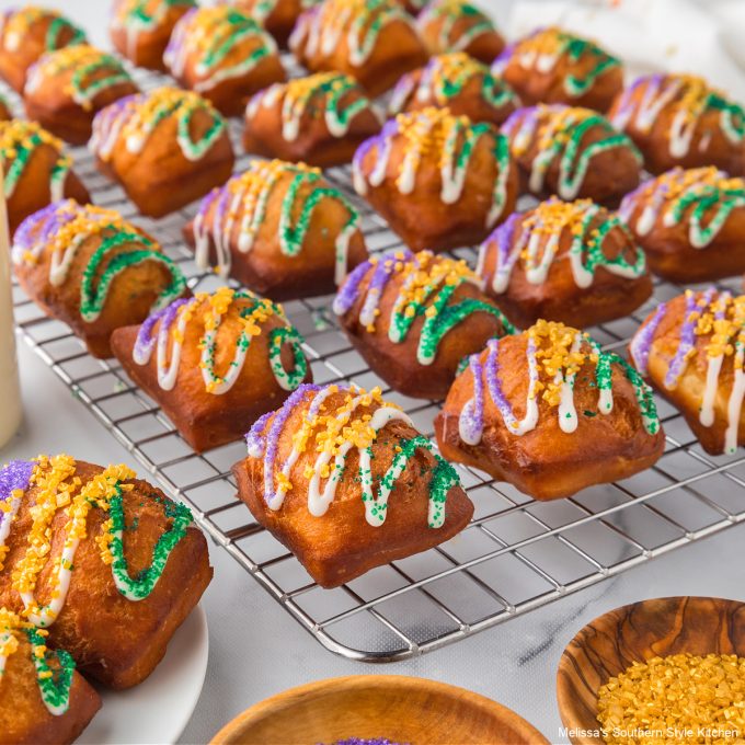 King Cake Beignets - melissassouthernstylekitchen.com