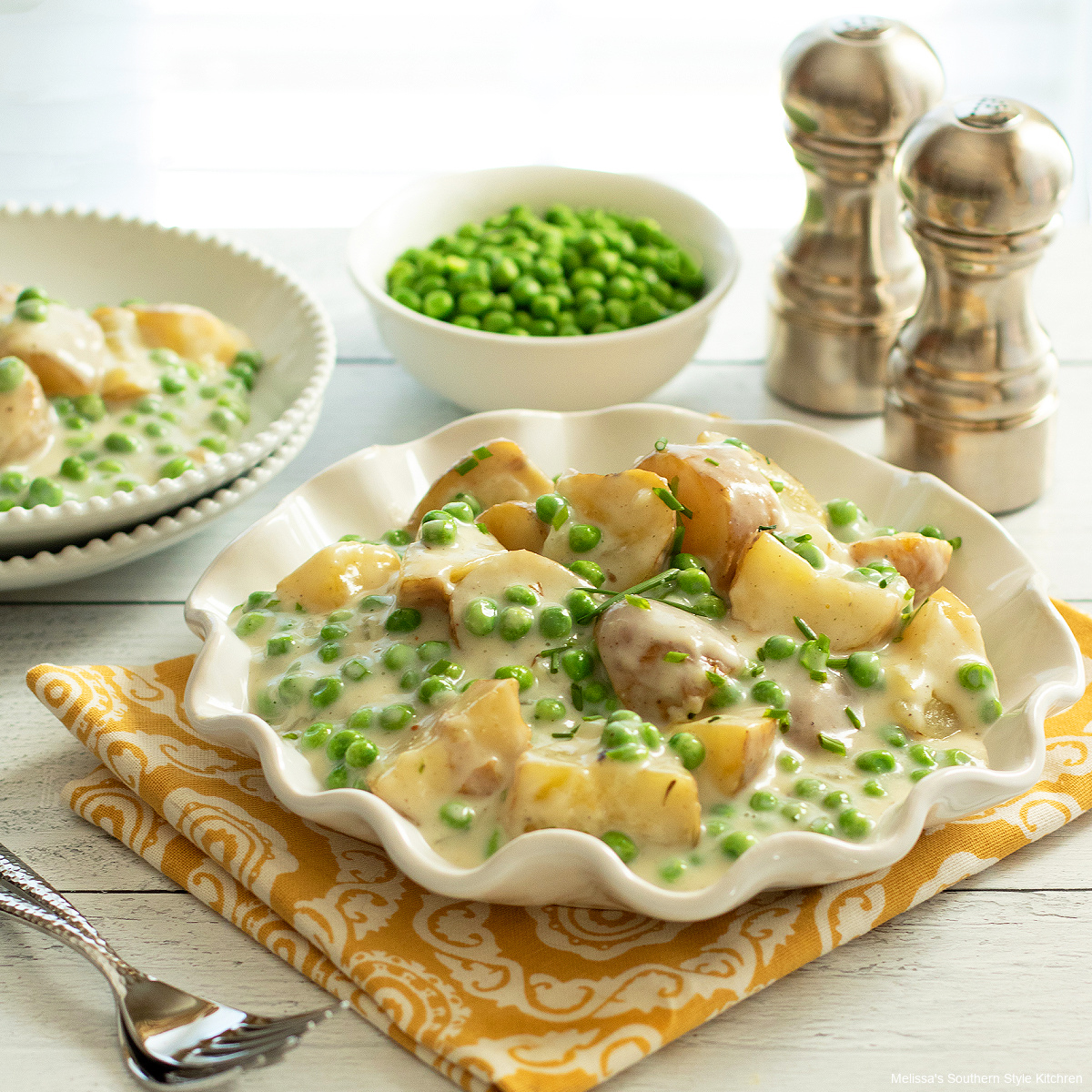 Creamed Potatoes and Peas - melissassouthernstylekitchen.com
