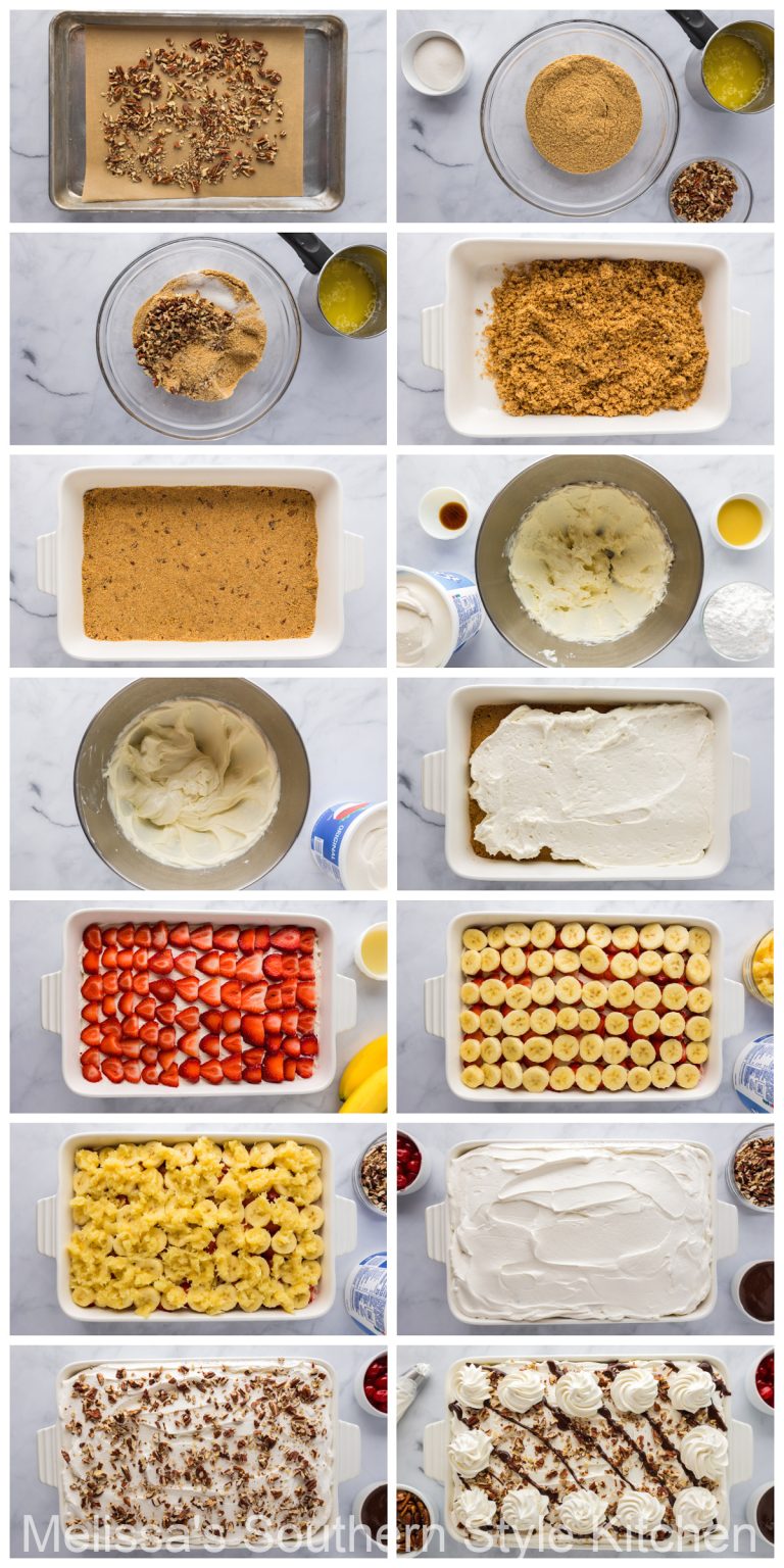 Banana Split Cake - melissassouthernstylekitchen.com