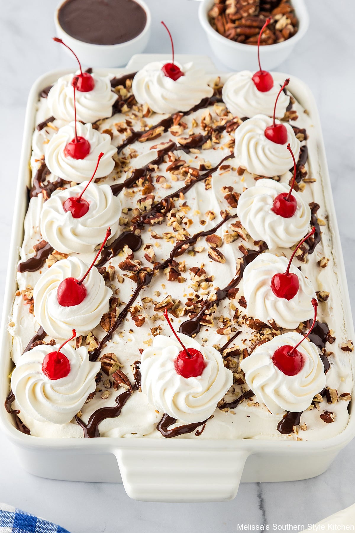 Banana Split Cake - melissassouthernstylekitchen.com