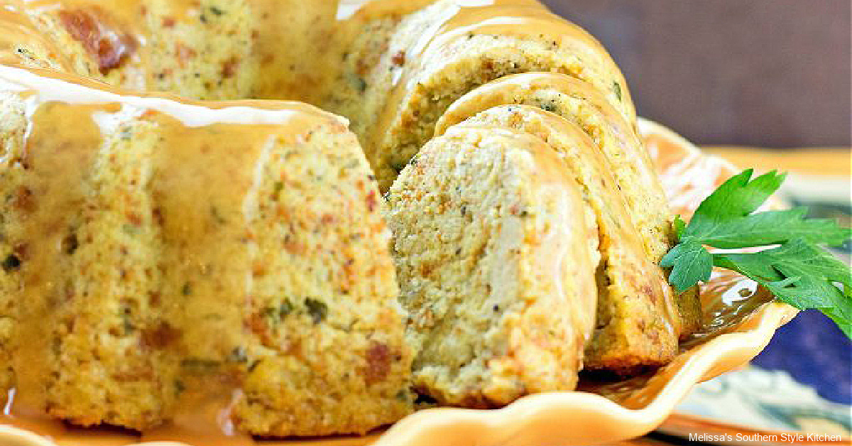 Bundt Pan Corn Bread Dressing - melissassouthernstylekitchen.com