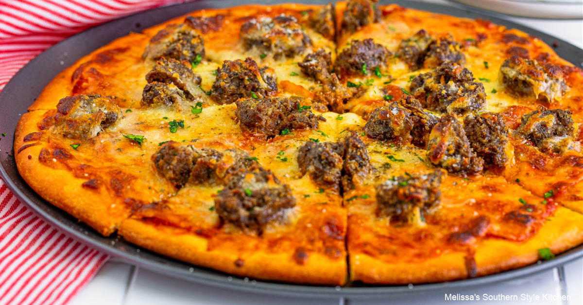 Meatball Pizza Recipe - melissassouthernstylekitchen.com