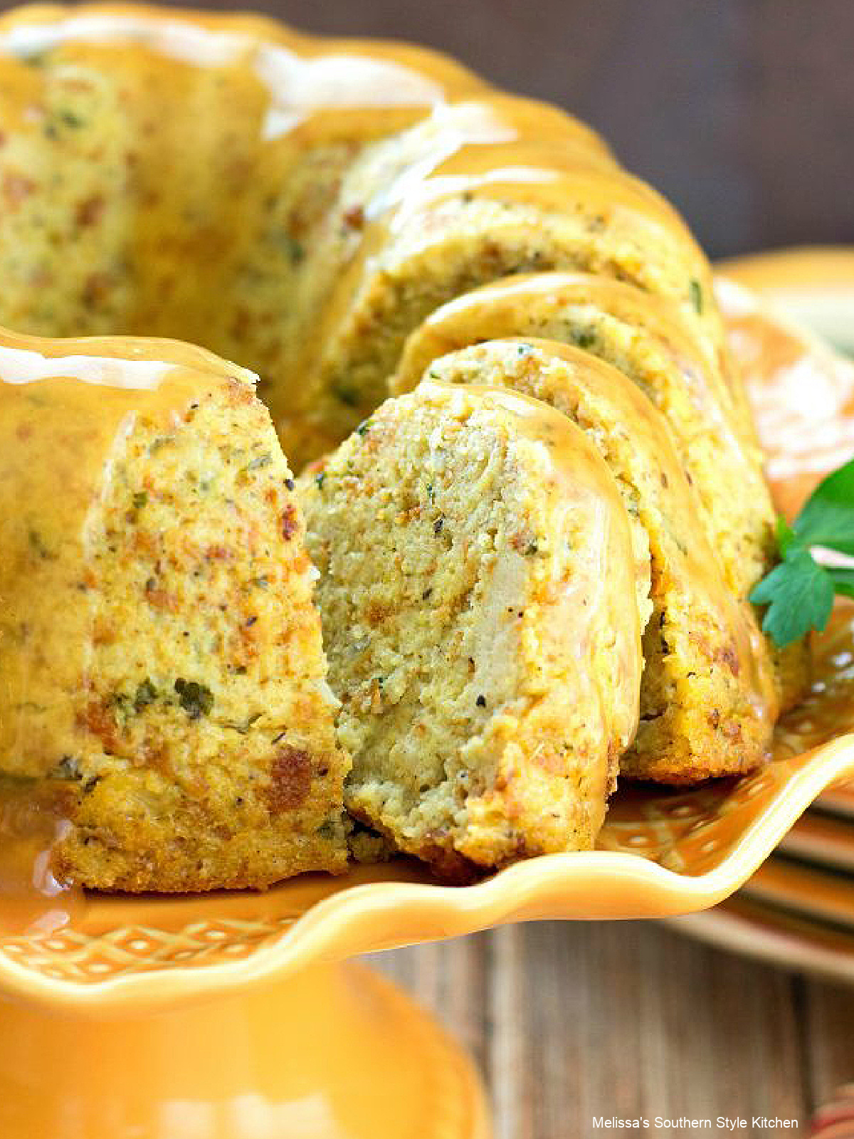Bundt Pan Corn Bread Dressing - melissassouthernstylekitchen.com