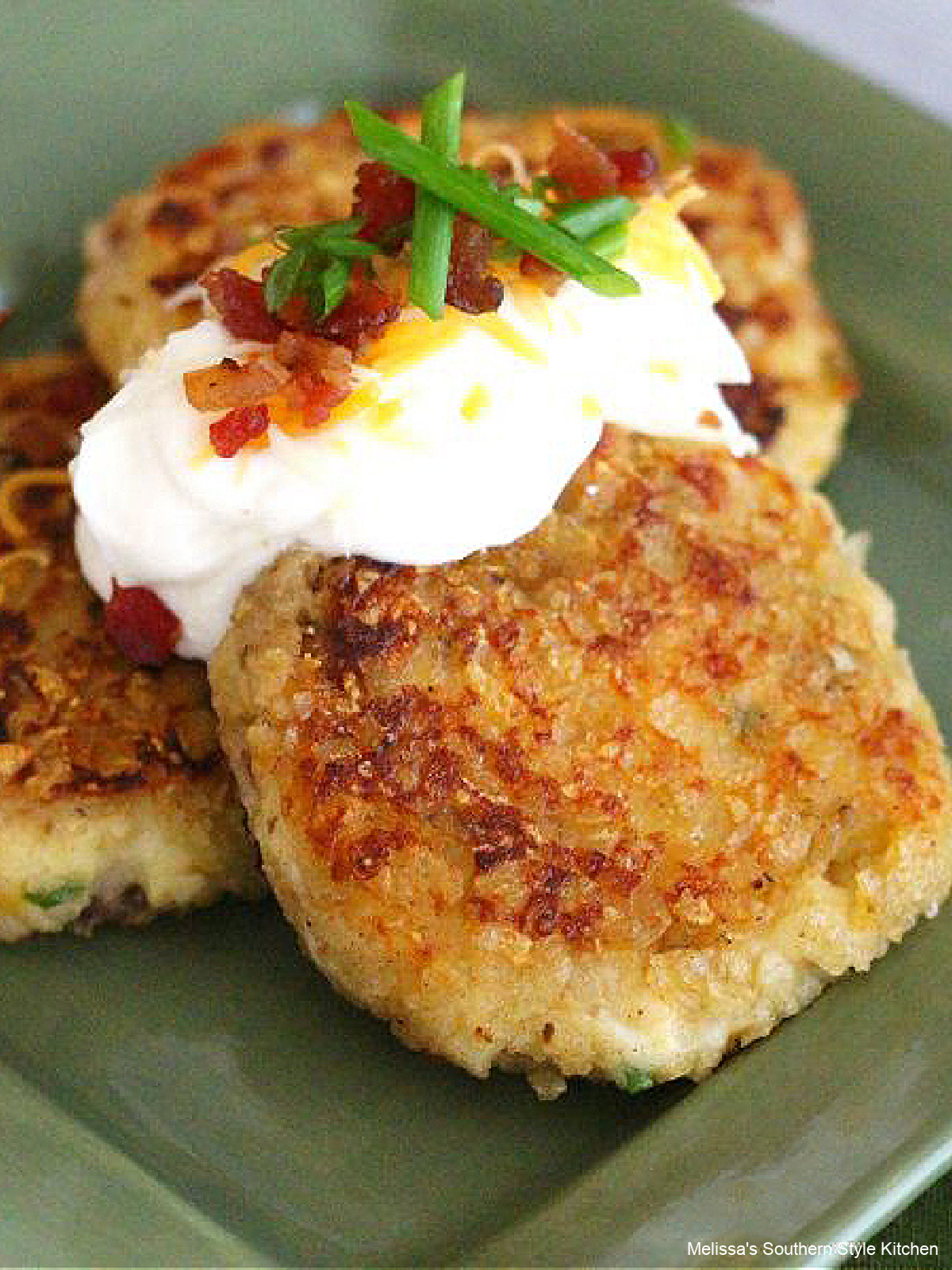 Loaded Potato Cakes - melissassouthernstylekitchen.com