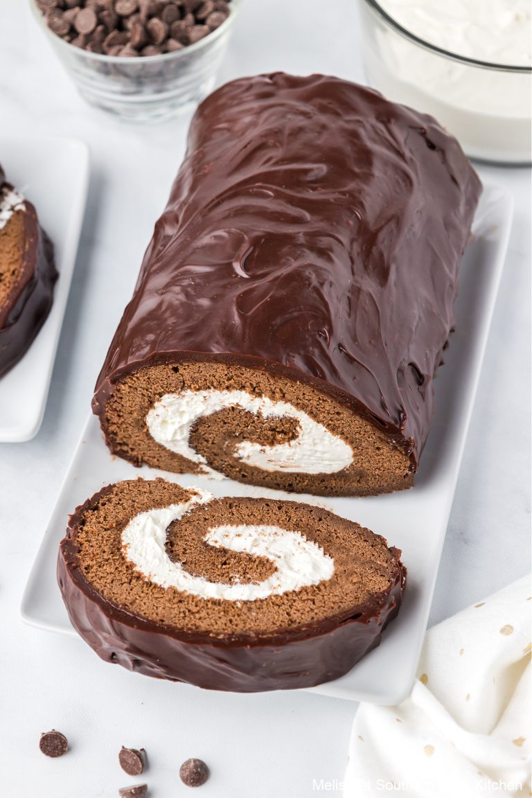Chocolate Swiss Roll Cake - melissassouthernstylekitchen.com
